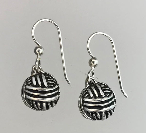 Yarn Ball Earrings Sterling Silver Hand Crafted Jewelry Spruce Mountain Designs
